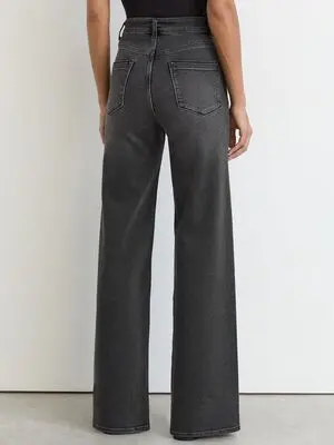 REISS Jas Cotton-modal Wide-leg Jeans - Washed Grey