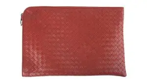 Bottega Veneta Intrecciato Document Clutch Bag - Red