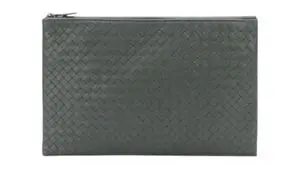 Bottega Veneta Lambskin Clutch Bag - Grey