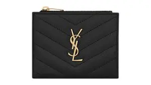 Saint Laurent Cassandre Matelasse Grain De Poudre Leather Bifold Wallet
