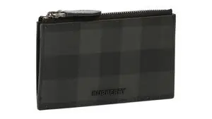Burberry Slim Zip Card Case And Coin Purse - Black