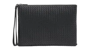 Bottega Veneta Intrecciato Strap Clutch - Black