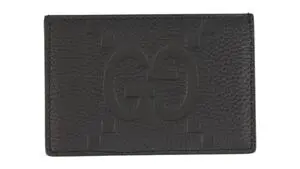 Gucci Maxi Jumbo Gg Leather Card Case - Black