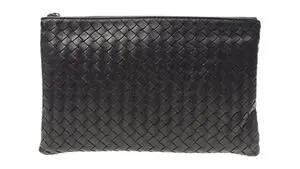Bottega Veneta Lambskin Clutch Bag - Dark Blue/navy