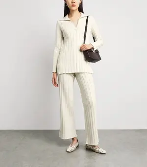 Colombo Cashmere Ribbed Polo Sweater