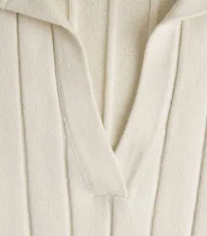 Colombo Cashmere Ribbed Polo Sweater