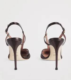 MALONE SOULIERS Metallic Leather Janette Slingback Pumps 90