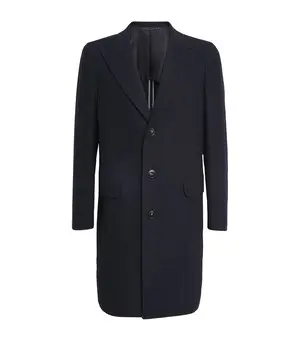 Canali Wool Overcoat - Navy