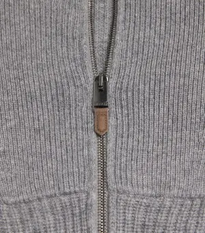 Canali Wool-cashmere High-neck Zip-up Cardigan