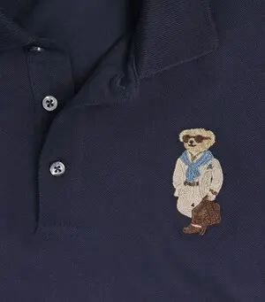 Ralph Lauren Purple Label Cotton-cashmere Polo Bear Polo Shirt - Navy