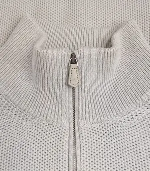 Ralph Lauren Purple Label Stretch-silk-cotton Quarter-zip Sweater