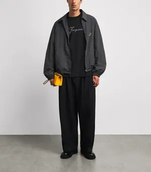 Jacquemus Cotton-hemp Logo Long-sleeve T-shirt - Black