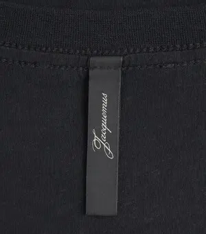 Jacquemus Cotton-hemp Logo Long-sleeve T-shirt - Black