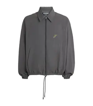 Jacquemus Embroidered Initial Windbreaker Jacket - Grey