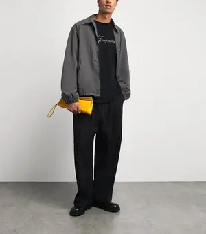 Jacquemus Embroidered Initial Windbreaker Jacket - Grey