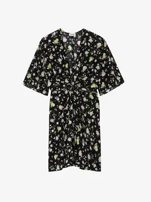 Zadig&Voltaire Rozom Soft Crinkle Roses Dress