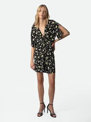 Zadig&Voltaire Rozom Soft Crinkle Roses Dress