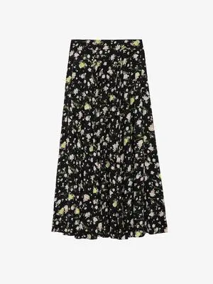 Zadig&Voltaire Joyo Soft Crinkle Roses Skirt - Black