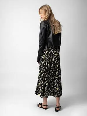 Zadig&Voltaire Joyo Soft Crinkle Roses Skirt