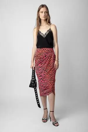 Zadig&Voltaire Jamelia Leopard Silk Skirt