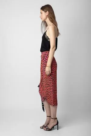 Zadig&Voltaire Jamelia Leopard Silk Skirt