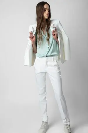 Zadig&Voltaire Tiza Satin Top - Celadon