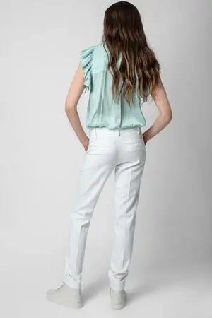 Zadig&Voltaire Tiza Satin Top - Celadon
