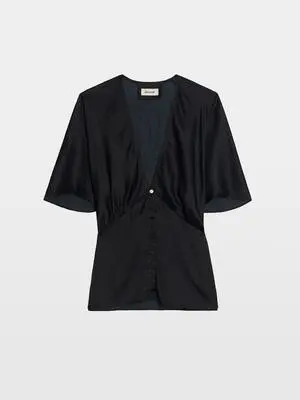 Zadig&Voltaire Thodri Satin Top - Black