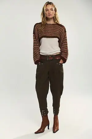 Free People Whimsy Bolero Striped Knit Sweater - New Combo