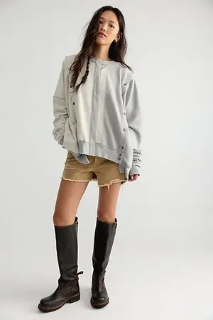 ASPARAGUS Asymmetrical Snap Sweatshirt