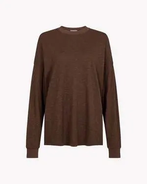 Serena Bute Cotton Long Sleeve T-shirt - Brown