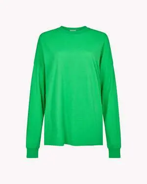 Serena Bute Cotton Long Sleeve T-shirt - Green