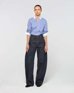 Serena Bute Denim Barrel Leg Jeans - Navy