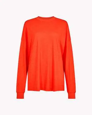 Serena Bute Cotton Long Sleeve T-shirt - Red