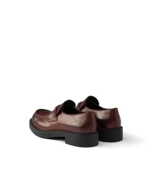 Prada Chocolate Aged Leather Loafers