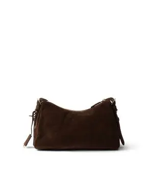 Prada Aimée Medium Suede Shoulder Bag