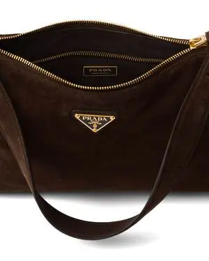 Prada Aimée Medium Suede Shoulder Bag