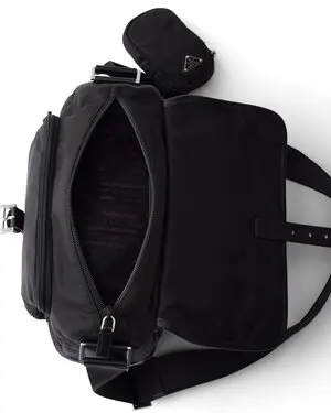 Prada Medium Quilted Re-nylon Shoulder Bag With Saffiano Leather Trim