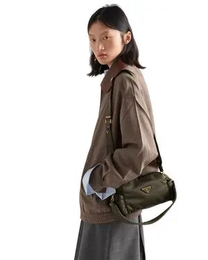 Prada Explore Small Re-nylon And Leather Shoulder Bag - Green
