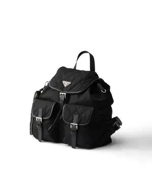Prada Medium Quilted Re-nylon Backpack With Saffiano Leather Trim