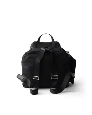 Prada Medium Quilted Re-nylon Backpack With Saffiano Leather Trim
