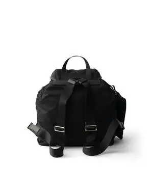 Prada Medium Quilted Re-nylon Backpack With Saffiano Leather Trim - Black