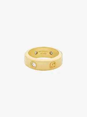 Michael Kors Pavé Logo Ring - Gold