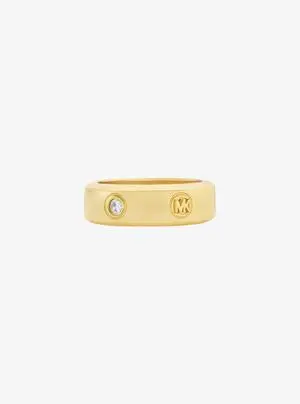 Michael Kors Tone Pavé Logo Ring - Gold