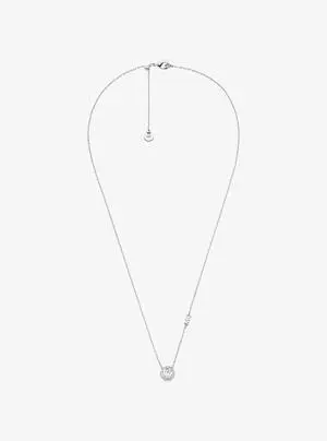 Michael Kors Round Stone Pendant Necklace - Silver