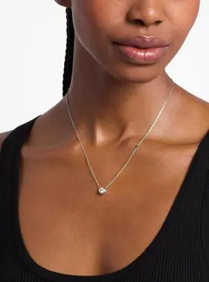 Michael Kors Round Stone Pendant Necklace - Silver
