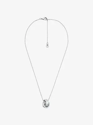 Michael Kors Logo And Cubic Zirconia Necklace - Silver