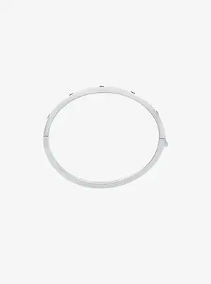 Michael Kors Pavé Logo Stud Bangle Bracelet - Silver