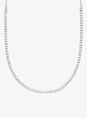 Michael Kors Pavé Tennis Necklace - Silver