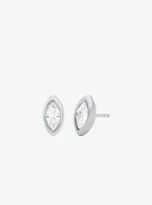 Michael Kors Marquise Cut Cubic Zirconia Stud Earrings - Silver